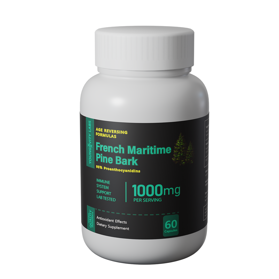 French Maritime Pine Bark 1000mg (60 capsules) (3 bottles) – youngevitylabs